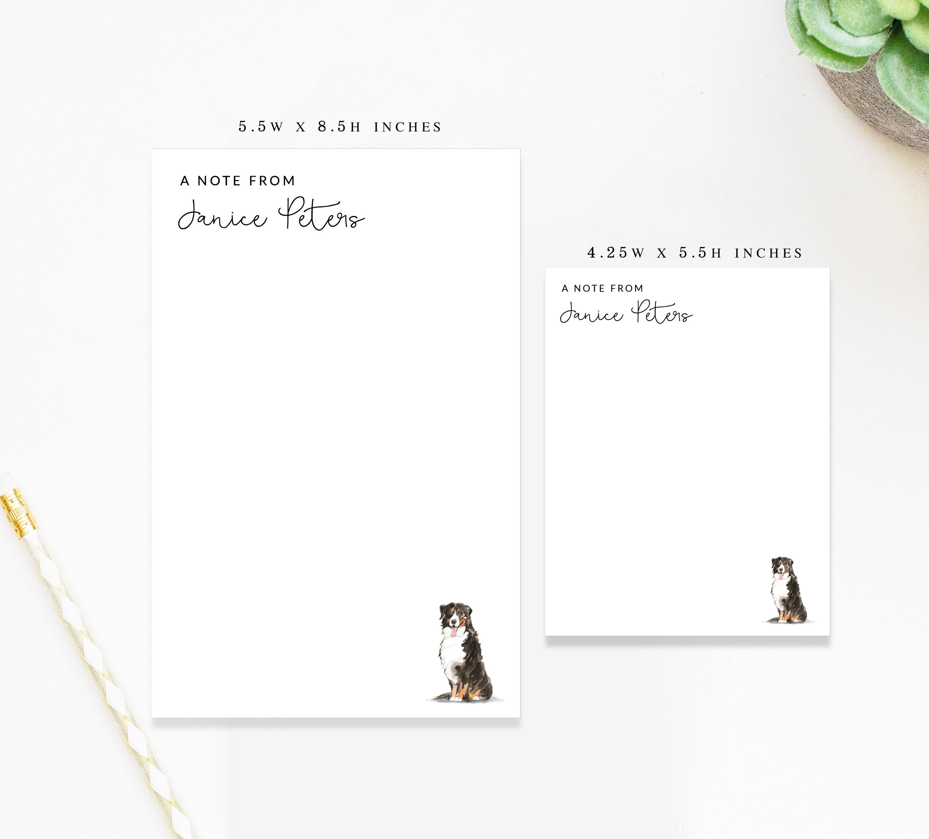 Personalized Dog Animal Notepad Stationery, A Note From Notepad with D ...